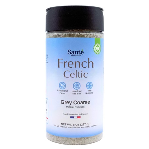 French Grey Coarse Sea Salt Shaker - 8 oz. Mineral Salt Unrefined ...