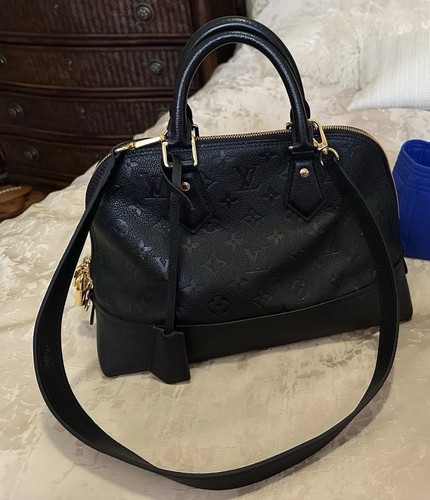 💜 Louis Vuitton 😍 BLACK Neo Alma PM Bag LV Receipt Leather Top Handle ...