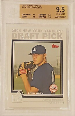 PHIL HUGHES 2004 Topps Traded rookie RC BGS 9.5 graded quad GEM MINT ...