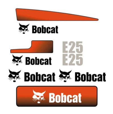 Bobcat E25 Decal Sticker Kit Aftermarket Repro Decals for E25, UV ...