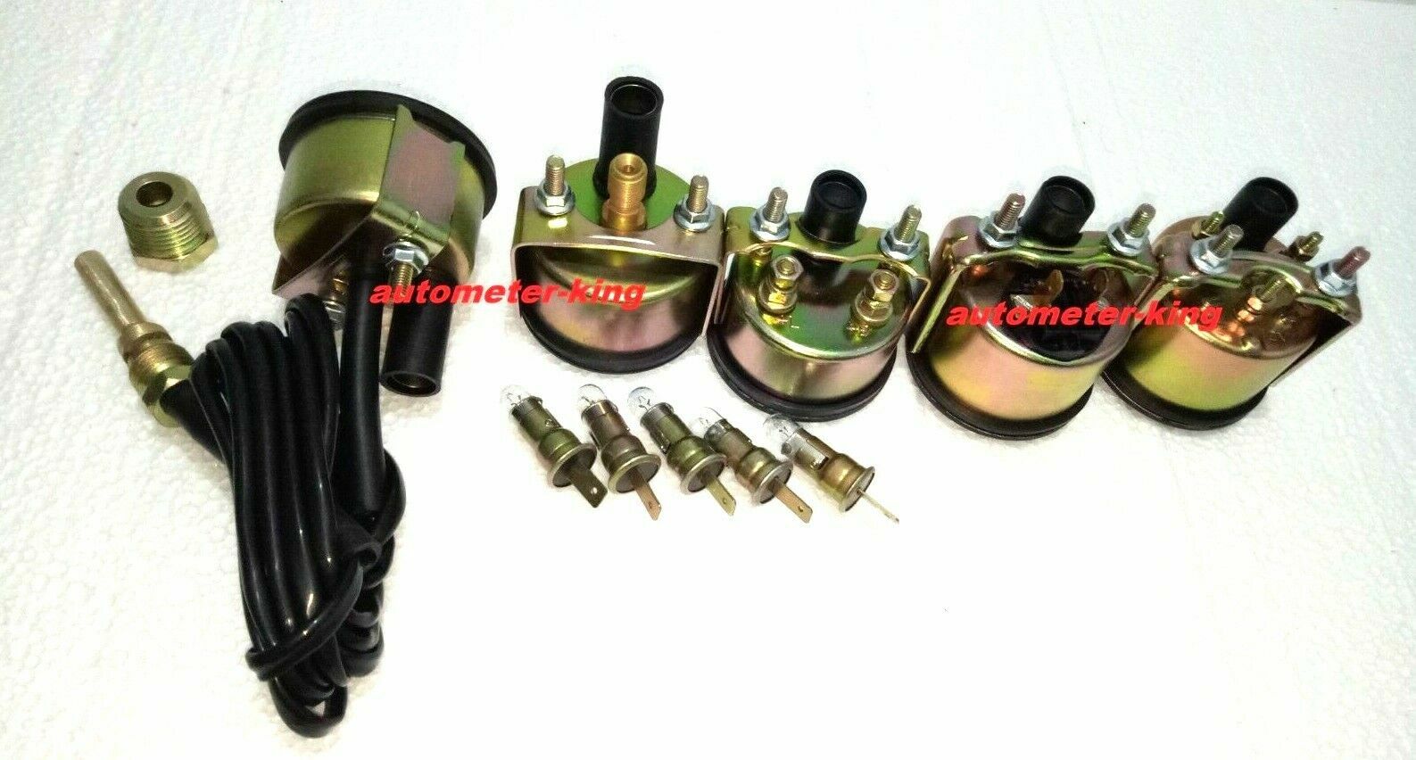 Smiths Gauges Kit Water Temp+ Oil Pressure+ Fuel+ Volt +Amp Black Bezel ...