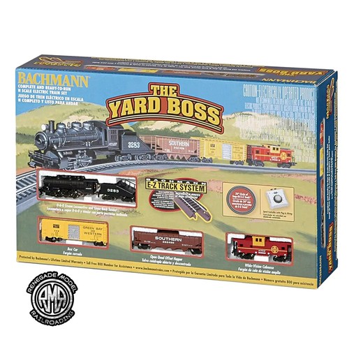 Bachmann 24014 N Scale Yard Boss AT&SF Steam Engine Freight Train Set ...