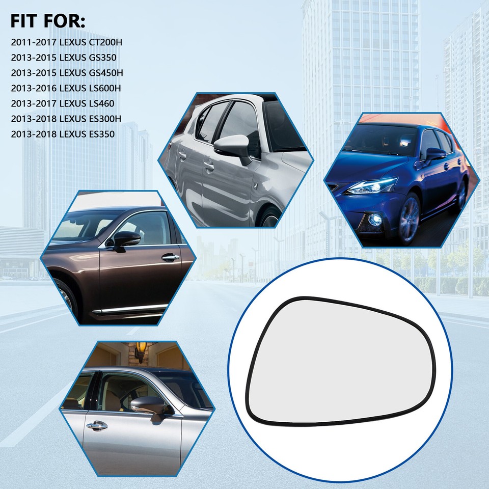 Rearview Mirror Glass Heated Left for 2013 14 15 16 17 2018 Lexus ...