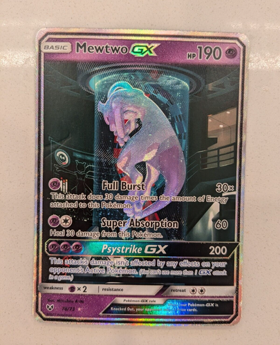Mewtwo GX SECRET RARE 78/73 Shining Legends Test Tube Laboratory Holo ...