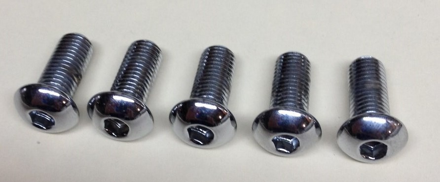 5 CHROME INDIAN SCOUT BRAKE ROTOR BOLTS 8mm X 25mm button head grade 8 ...