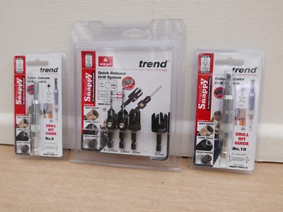 TREND PLUG CUTTER & COUNTERSINK SET SNAP/PC/A + DRILL BIT GUIDES SNAP ...
