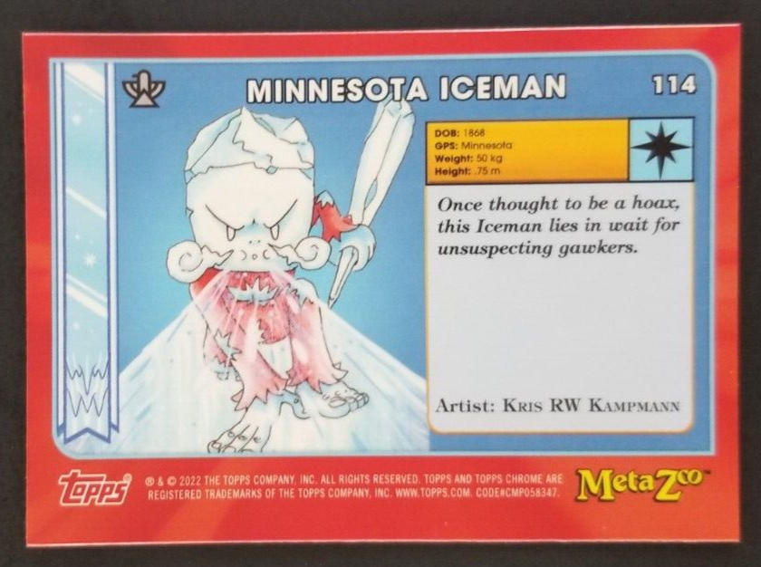 Minnesota Iceman 2022 MetaZoo Topps Chrome Card #114 (NM) | eBay