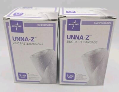 Lot 2 - Medline UNNA-Z Compression Zinc Paste Bandage 3in x 10yds - Exp ...