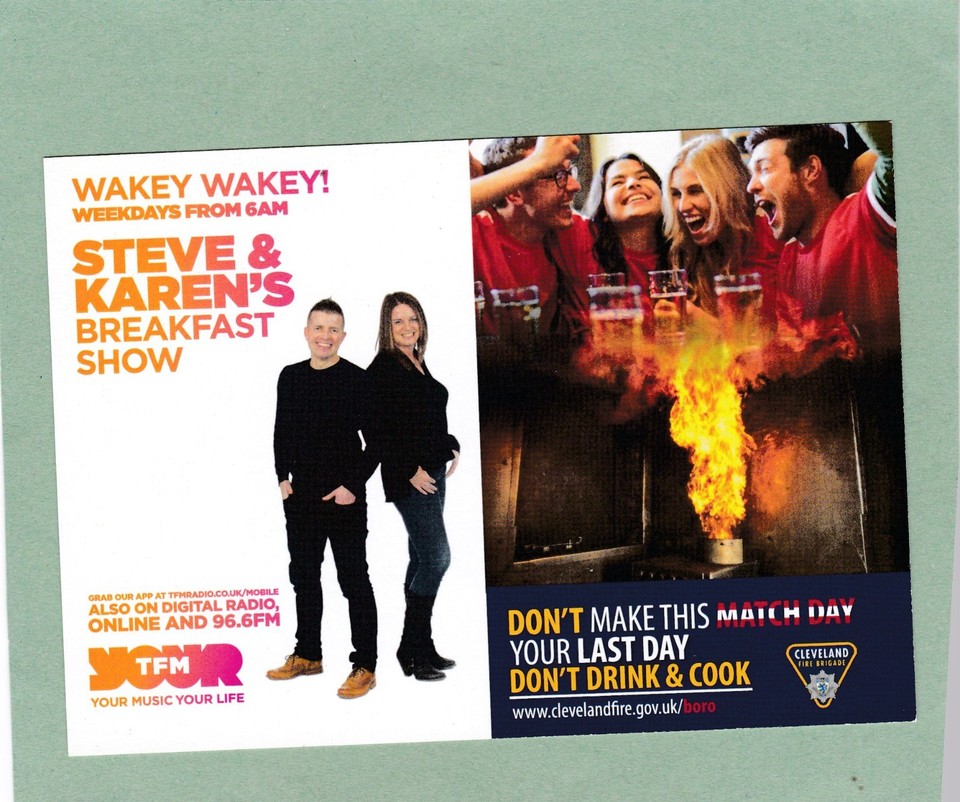 ELLIOTT & CARR MIDDLESBROUGH FC & TRANSPORTER BRIDGE PROMO CARD UK POST ...