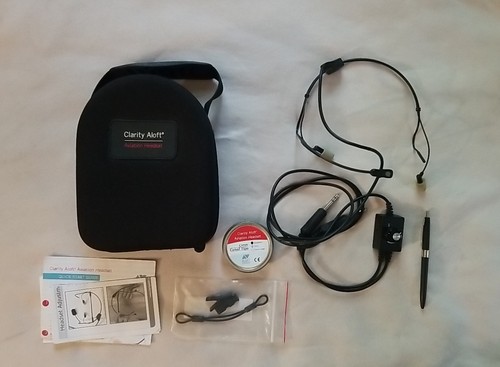 CLARITY ALOFT HEADSET GENERAL AVIATION PILOT AIRPLANE With CASE Read ...