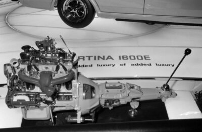 Ford 1600cc Crossflow engine and gearbox from a Cortina 1600 E 1967 Old ...