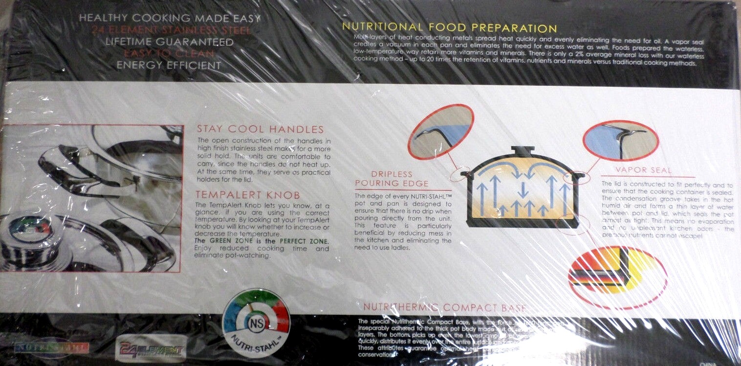 Nutri Stahl 22 Piece Cookware Set Nutri-Stahl Cook without Oil or Water ...