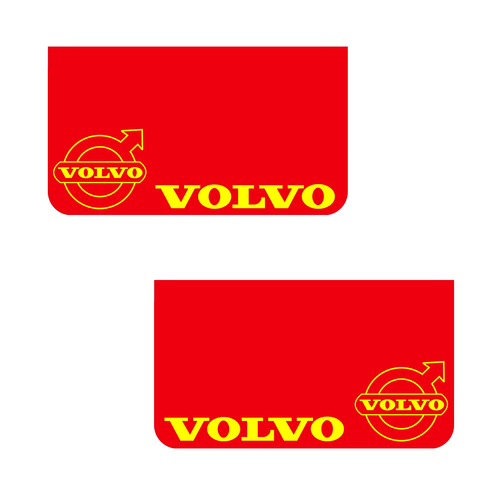Volvo Camion Hgv Parafanghi 36 x 64cm Liscio Rosso PVC Giallo Logo | eBay