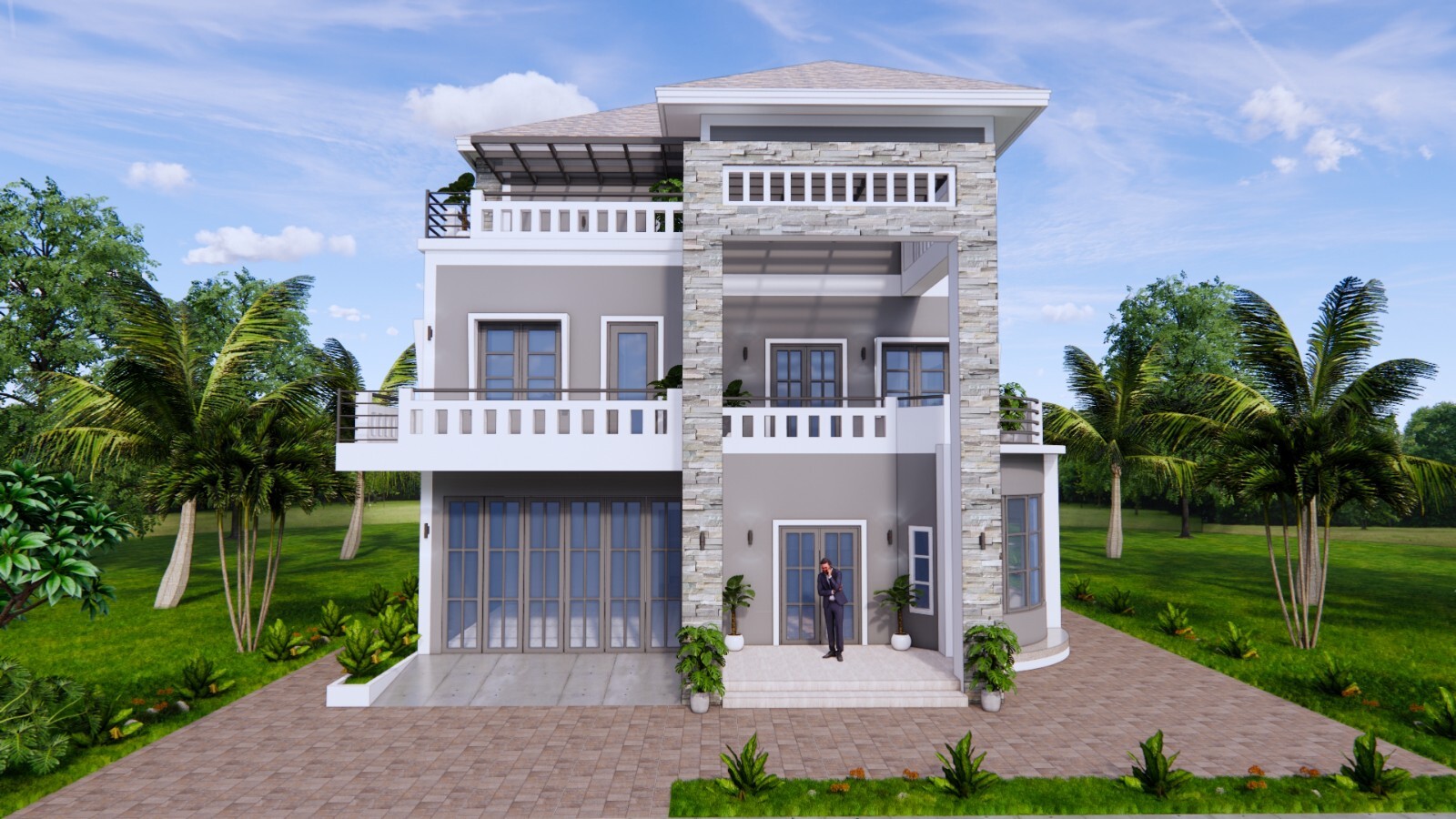 40x70 Feet House Design Plans 12x23 Meter 5 Bed 6 Bath PDF Plan & A4 ...