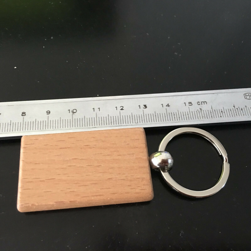 10x Plain Wooden Keyring Keychain Gift Bag Charm Tag Wood Key Ring ...