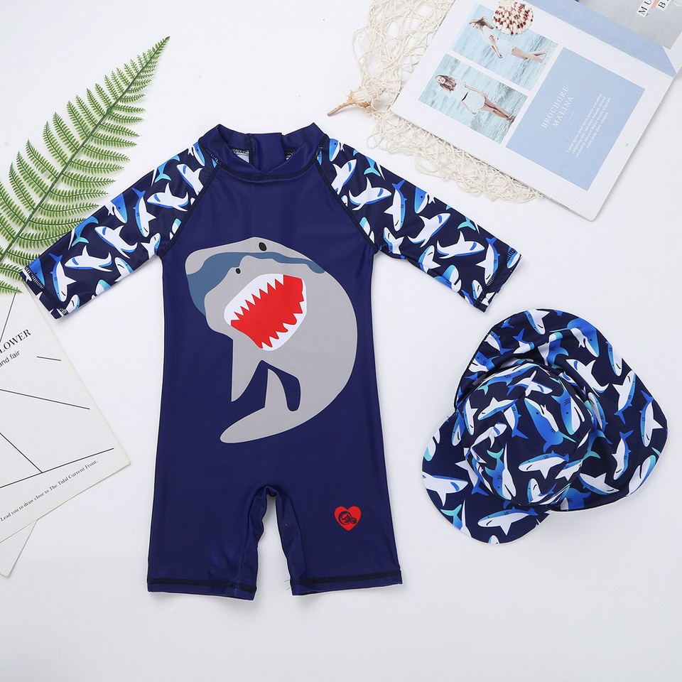 Kids Boys Girls Swimwear Rash Guard Swimsuit Sun Protective Bathing ...