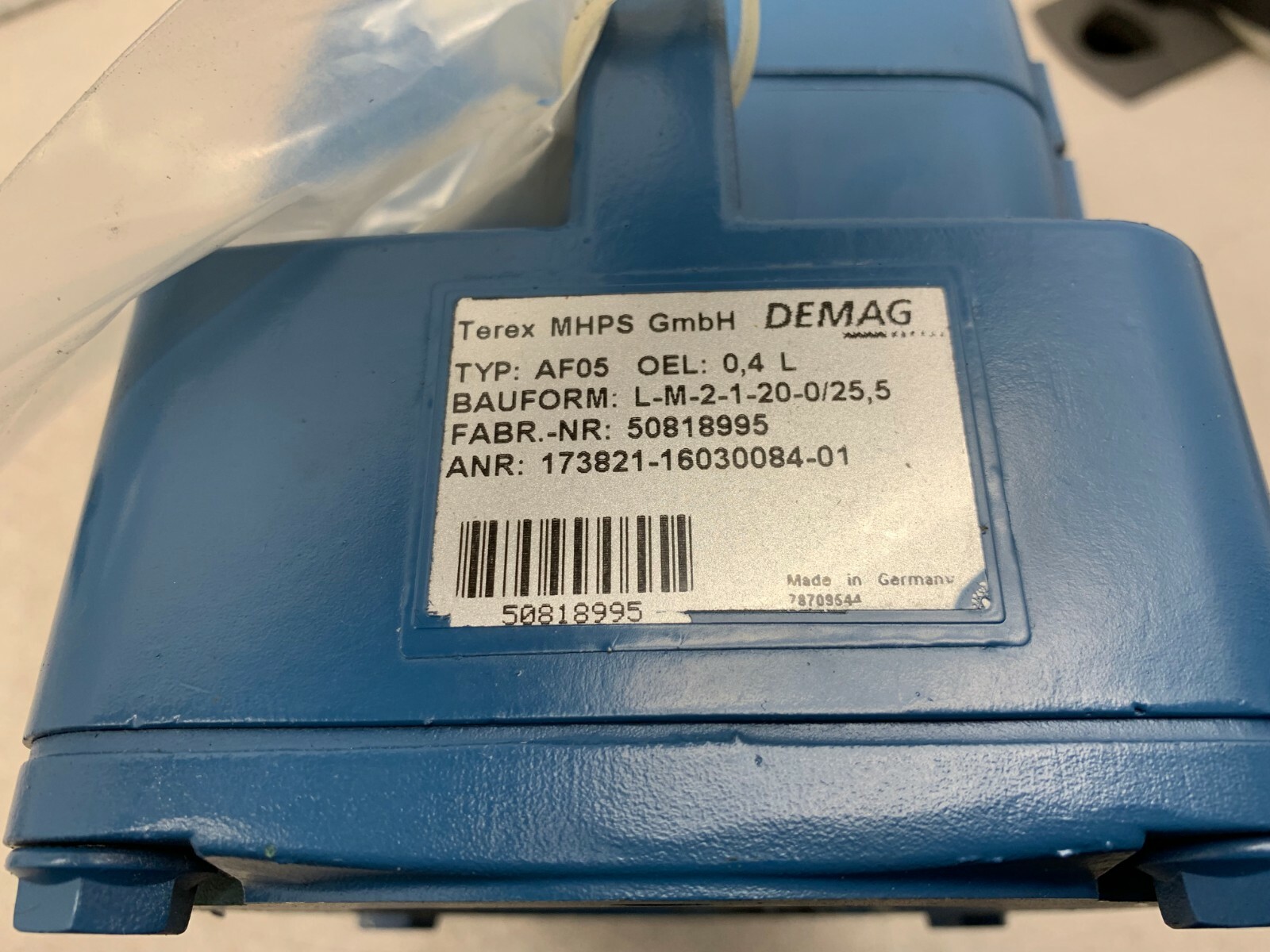 NEW NO BOX DEMAG MHPS GMBH GEAR REDUCER AF05 | eBay