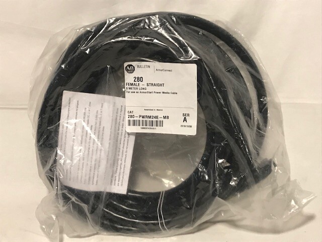 Lot of 3 Allen-Bradley 280-PWRM24E-M8 ARMORSTART Power Media Cable 8m ...