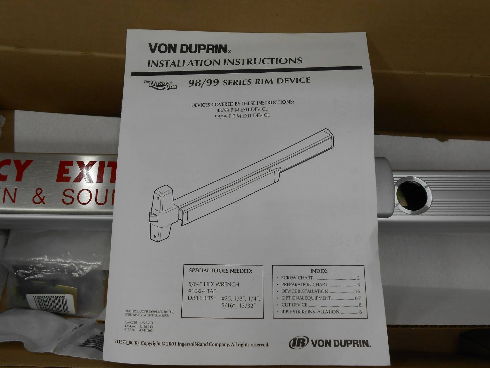 Von Duprin 99eo 4' Us28 Push Bar Exit Device for sale online | eBay