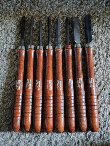 8 PC. Vintage Craftsman USA High Speed Steel Lathe Wood Turning Chisel ...