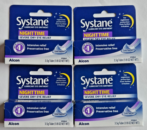 4 PACK Systane Nighttime Lubricant Eye Ointment 3.5g SEALED Fresh Lot ...