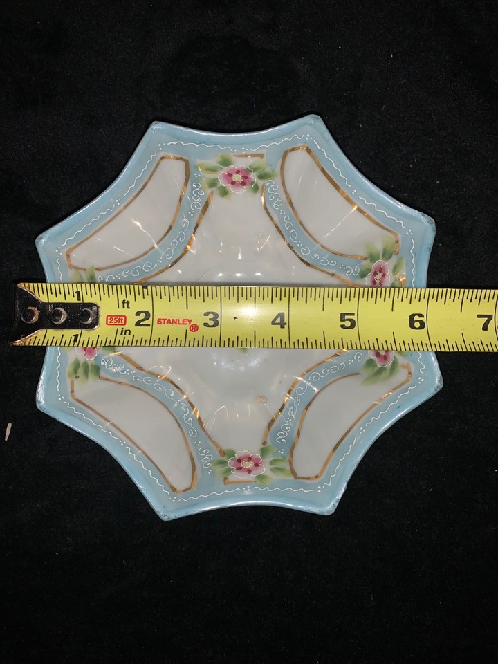 Vintage Made in Japan Porcelain Salt Cellar Set | Floral Blue Gold | 7 ...
