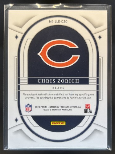 2023 National Treasures Chris Zorich Lasting Legacies /99 LLE-CZO Mem ...