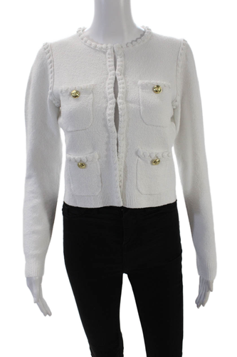 J Crew Womens Cotton Blend Knit Round Neck Hook + Eye Close Jacket ...