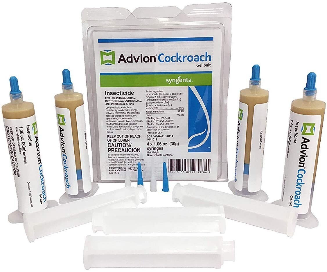 Advion Cockroach Bait Gel by Syngenta 4 x 30g Tubes 4 Tips 4 Plungers ...
