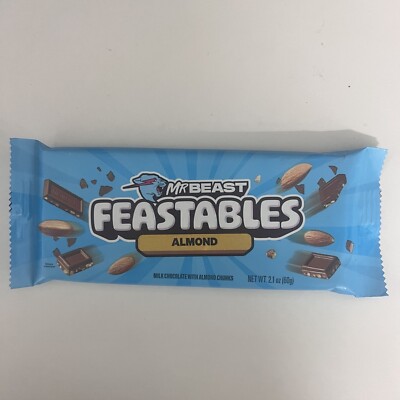 BRAND NEW Package Mr. Beast Feastables Milk Chocolate Almond Single Bar ...