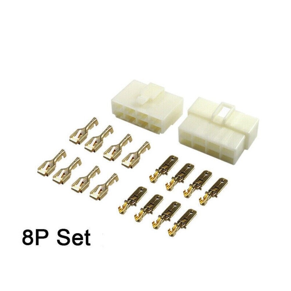 5 Sets 6.3mm 2-8 Pin Electrical Wire Connector Male Female Socket Plug ...