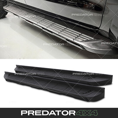 BLACK SIDE STEPS ALUMINIUM FOOT RAILS FOR FORD RANGER T6 T7 T8 2012 ...