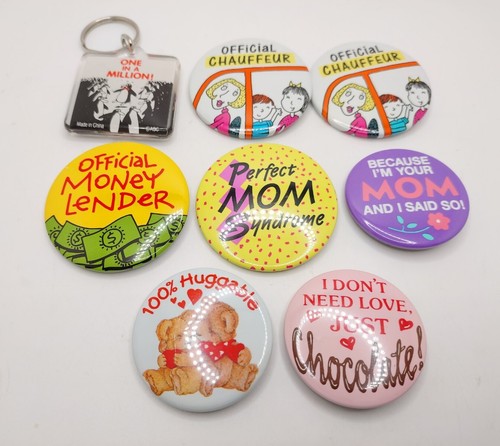 Vintage Mom Pinback Buttons Keychain 1990s Lot Of 8 ACG Made In The USA ...