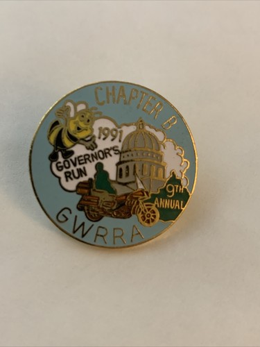 VTG 1991 GWRRA Chapter B 9th Annual Washington Governors Run Pin 1 1/8 ...