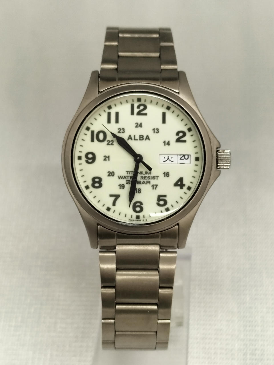SEIKO ALBA Military Field Watch 7N43-0AE0 White APBT Titanium Full ...