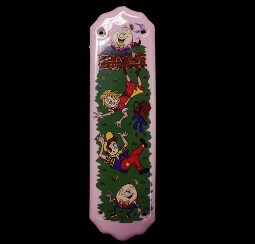 Pink Porcelain Ceramic Finger Push Plate Jack and Jill Childrens ...