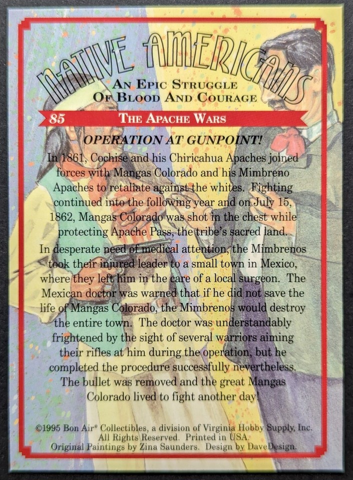 Apache Wars Gunpoint 1995 Native Americans Western Card #85 (NM) | eBay