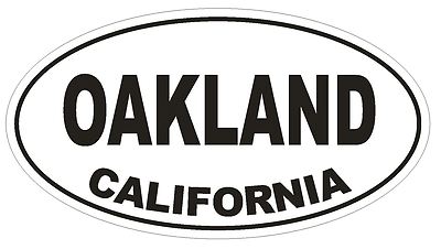 Oakland California Oval Bumper Sticker or Helmet Sticker D2802 Euro ...