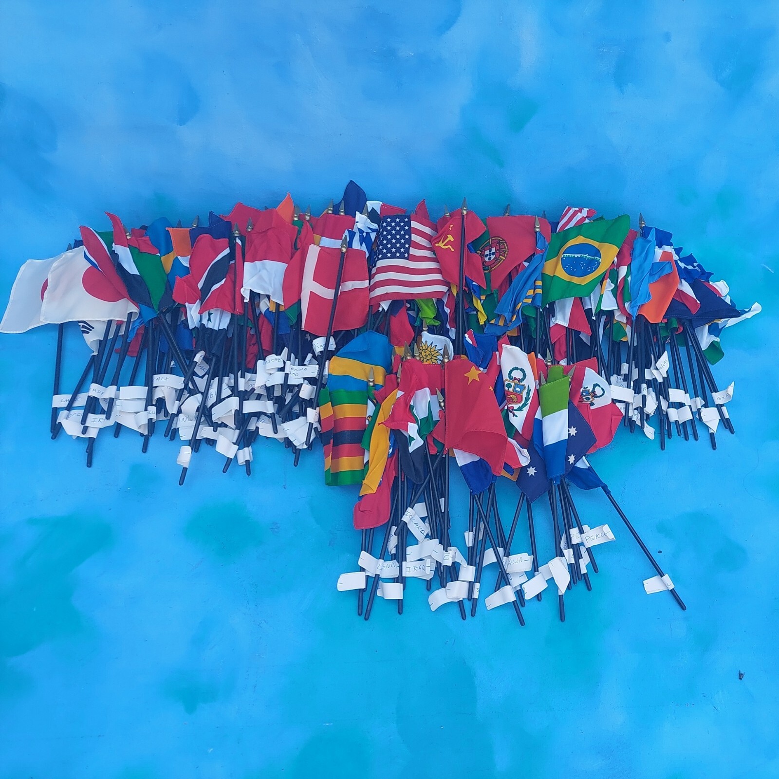 World Flags Labeled