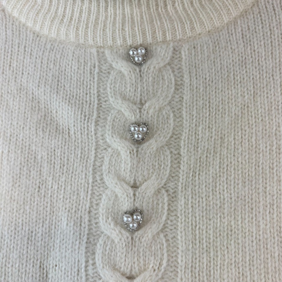Vintage 80s Hasting & Smith Angora Wool Mint Mock Turtleneck Pullover ...