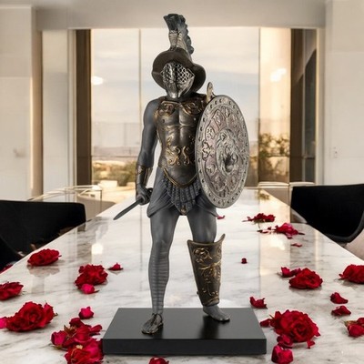 Lladró Gladiator Figurine Black Porcelain Roman Warrior Sculpture ...