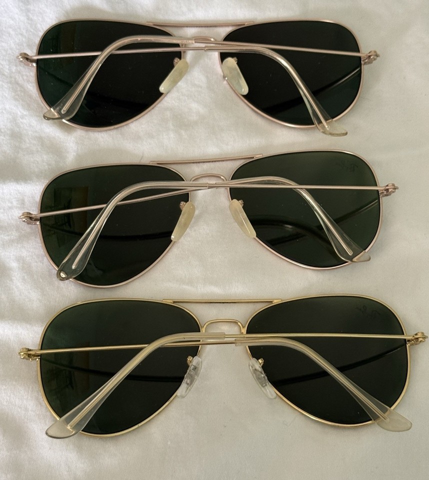 3pr RAY BAN MIRROR SUNGLASSES Gold/pink Blue Green 3025 Sz 58/15/140 ...