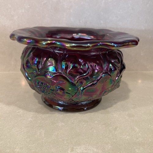 **BEAUTIFUL** FENTON RED CARNIVAL GLASS WATER LILY PATTERN *SPITTOON ...