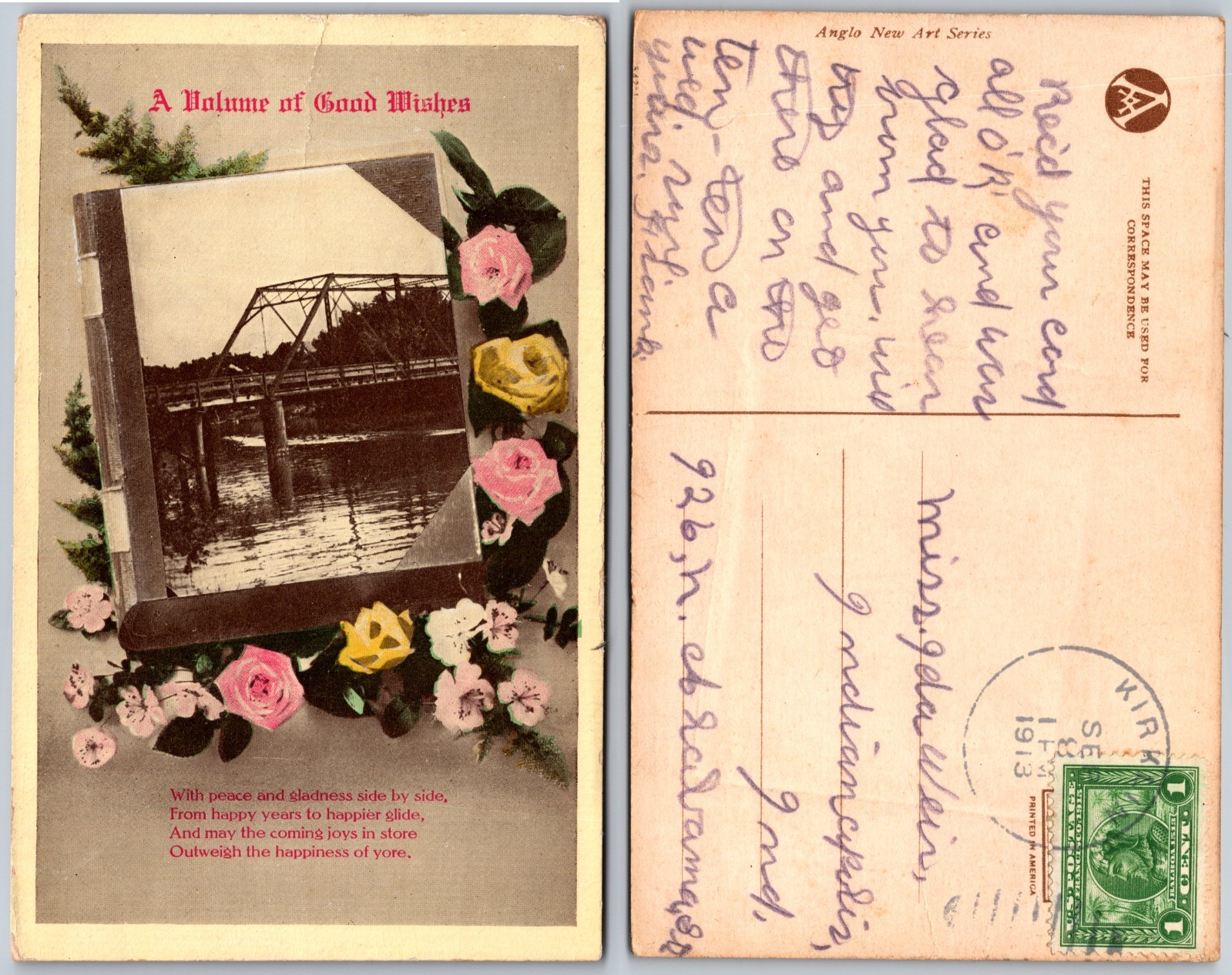 Bridge Roses Good Wishes Postcard | eBay UK