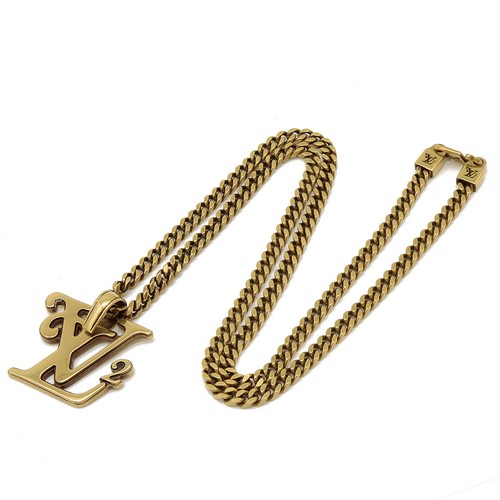 LOUIS VUITTON LV Gold NIGO Collaboration Necklace Pendant GP MP2692 | eBay
