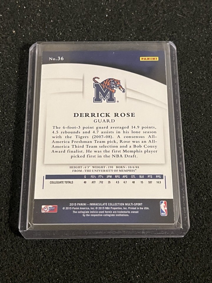 Derrick Rose 2015 Immaculate Collegiate Multi Sport #d /99 Bulls #36 | eBay