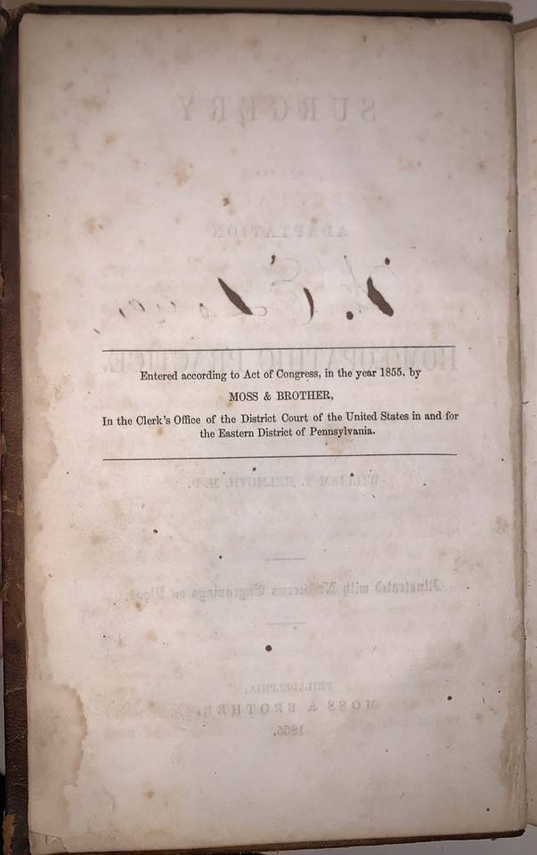 1855, 1° Adattamento Della Chirurgia Alla Pratica Omeopatica, Helmuth ...