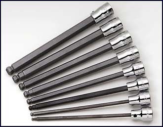 SK Professional Tools 19748 Hex Bit SKT Set 3/8 Dr Metric Ball 8 PC for ...