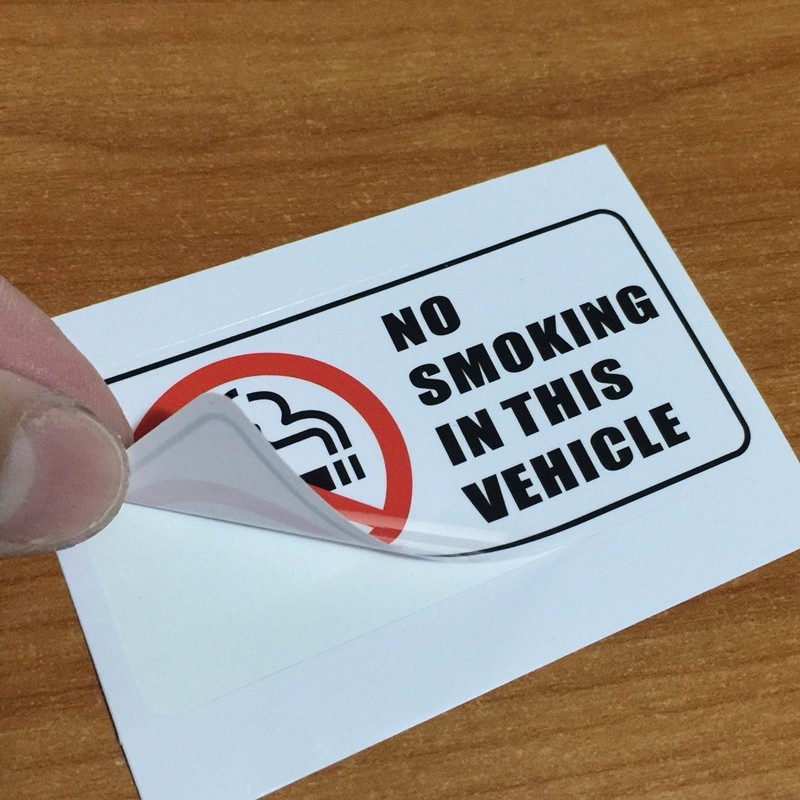 6 Pack NO SMOKING IN THIS VEHICLE Car Window Bumper Warning Vinyl ...