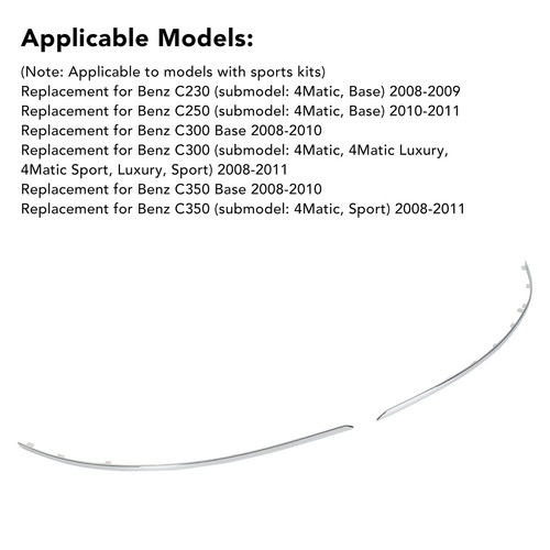 Pair of Rear Bumper Molding ABS Chrome 2048851021 for Benz C230 C300 ...